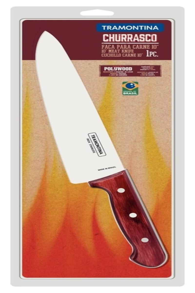 "Faca para Carne Tramontina 10"" Polywood Vermelho"
