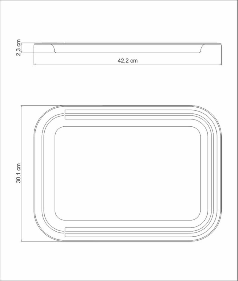 Bandeja Retangular Tramontina Ciclo 42x30cm em Aço Inox