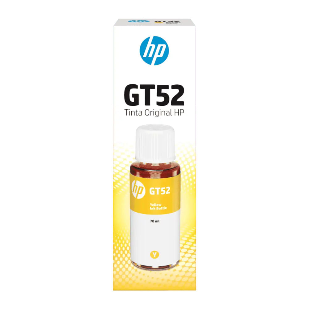 Frasco de Tinta HP GT52 Amarelo Original