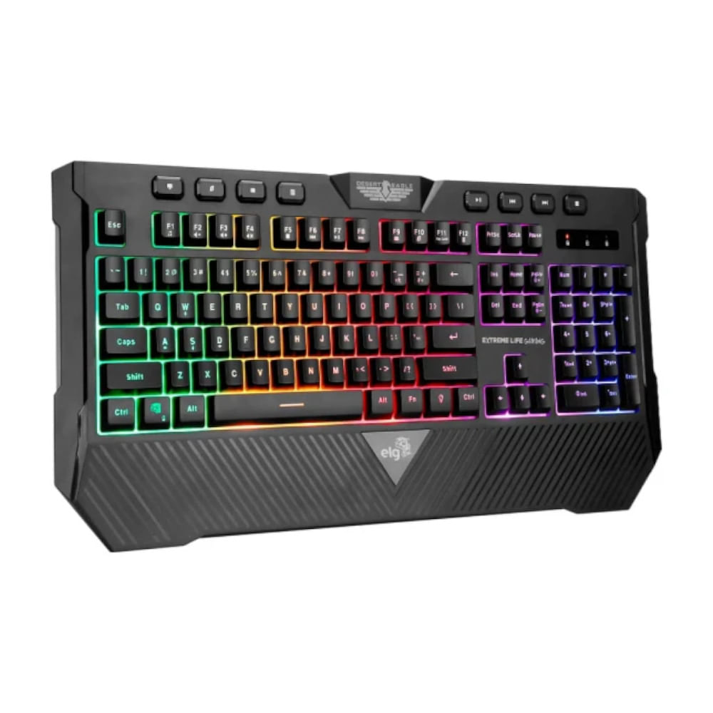 Teclado Gamer ELG Desert Eagle Rainbow Preto TGDE