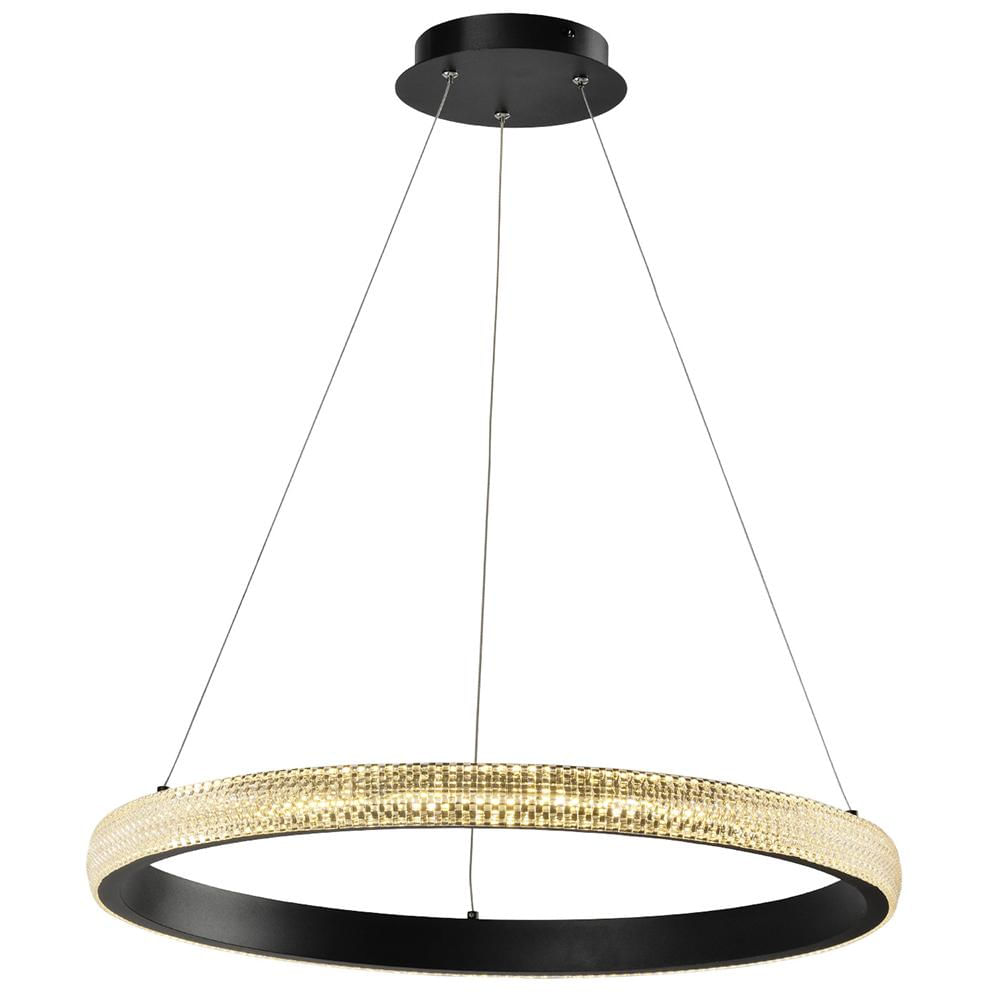 Luminária Pendente Redonda Modaza Spazio, Preto - Angeloni Eletro Luminária Pendente Redonda Modaza Spazio, Preto - Angeloni Eletro