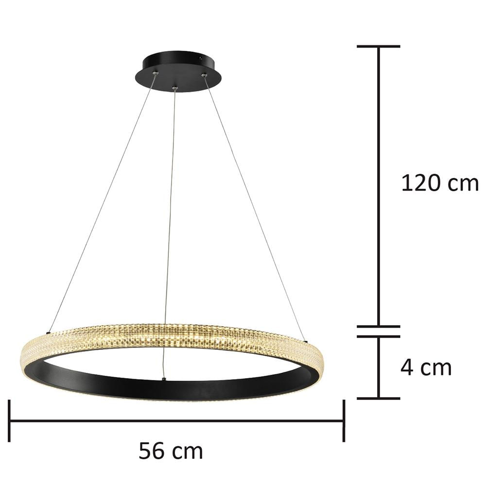 Luminária Pendente Redonda Modaza Spazio, Preto - Angeloni Eletro Luminária Pendente Redonda Modaza Spazio, Preto - Angeloni Eletro